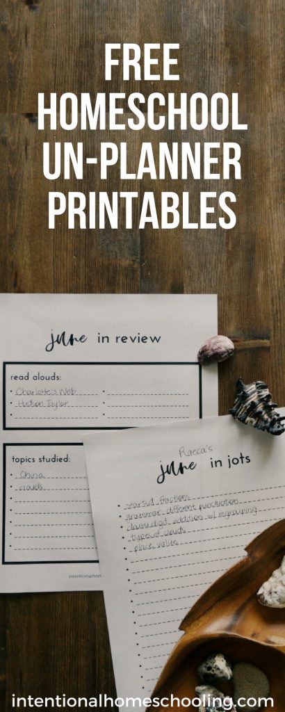 The Homeschool un-Planner – Free Printable Monthly Record Sheets ...