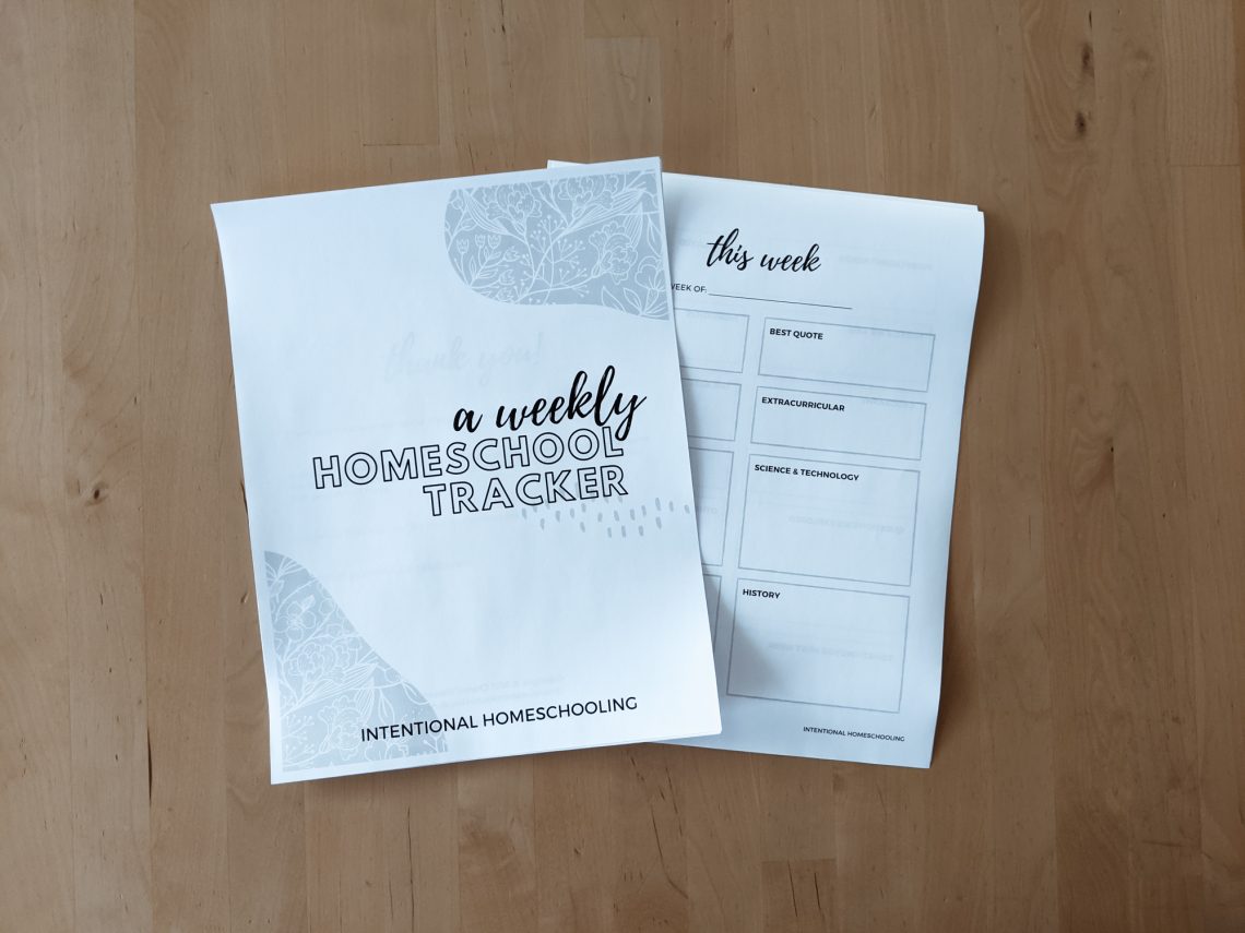 Weekly Homeschool Tracker – Intentional Homeschooling