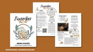 November Menu Pages – Intentional Homeschooling